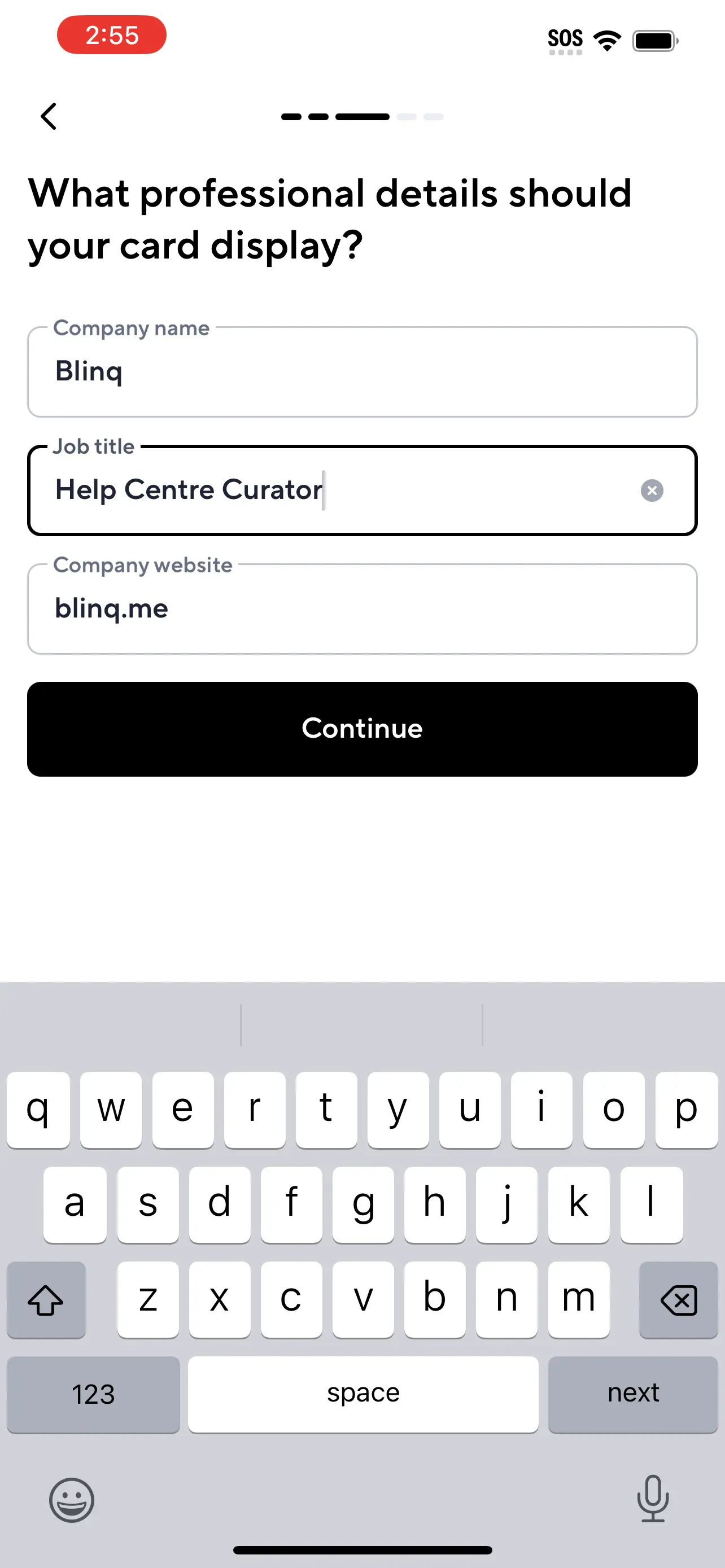Creating your first Blinq Card – Blinq